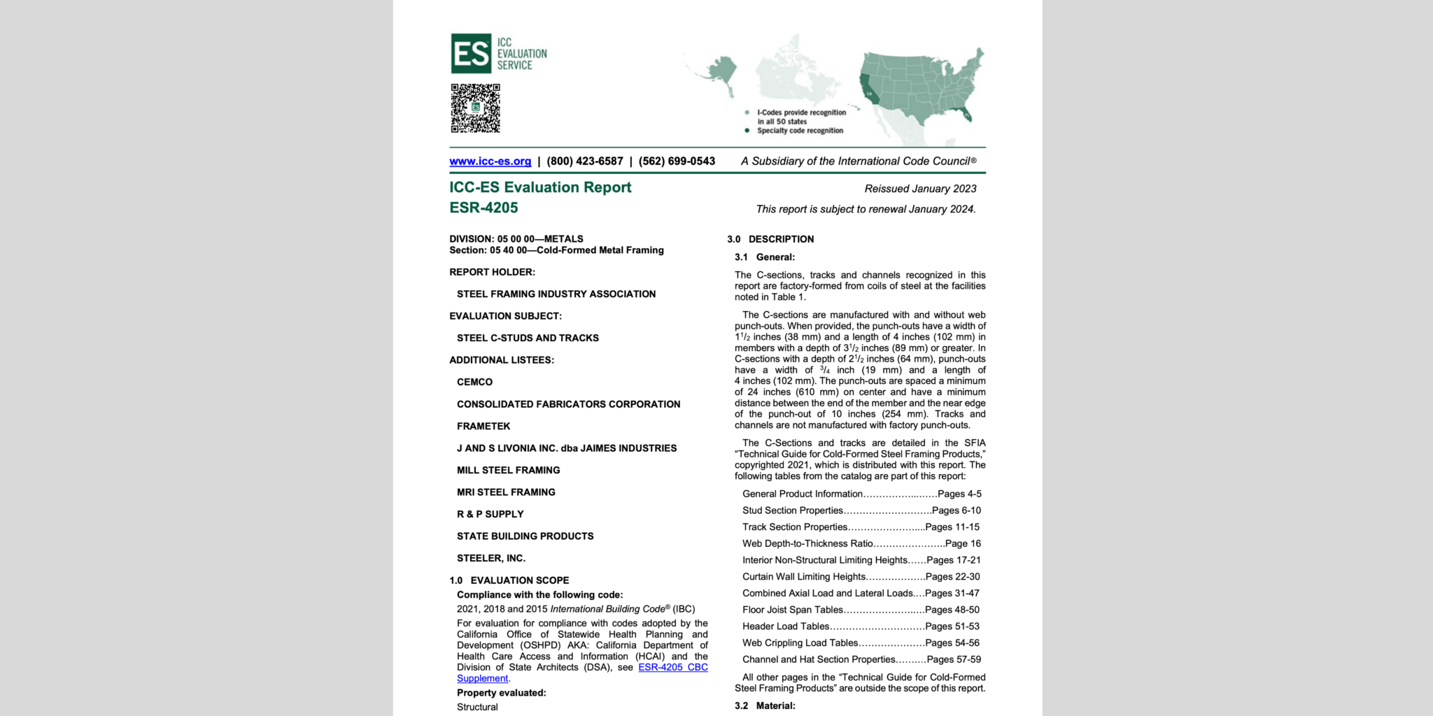 SFIA Renews ICC ESR-4205 for C-Studs, Complies with 2021 IBC, 2022 ...