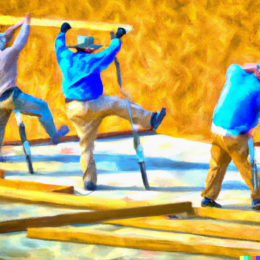 DALL·E 2023-02-02 13.57.48 - An Impressionist painting of construction ...