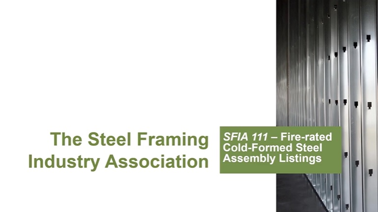 sfia 111 Fire-rated cold-formed steel assembly listings - BuildSteel.org