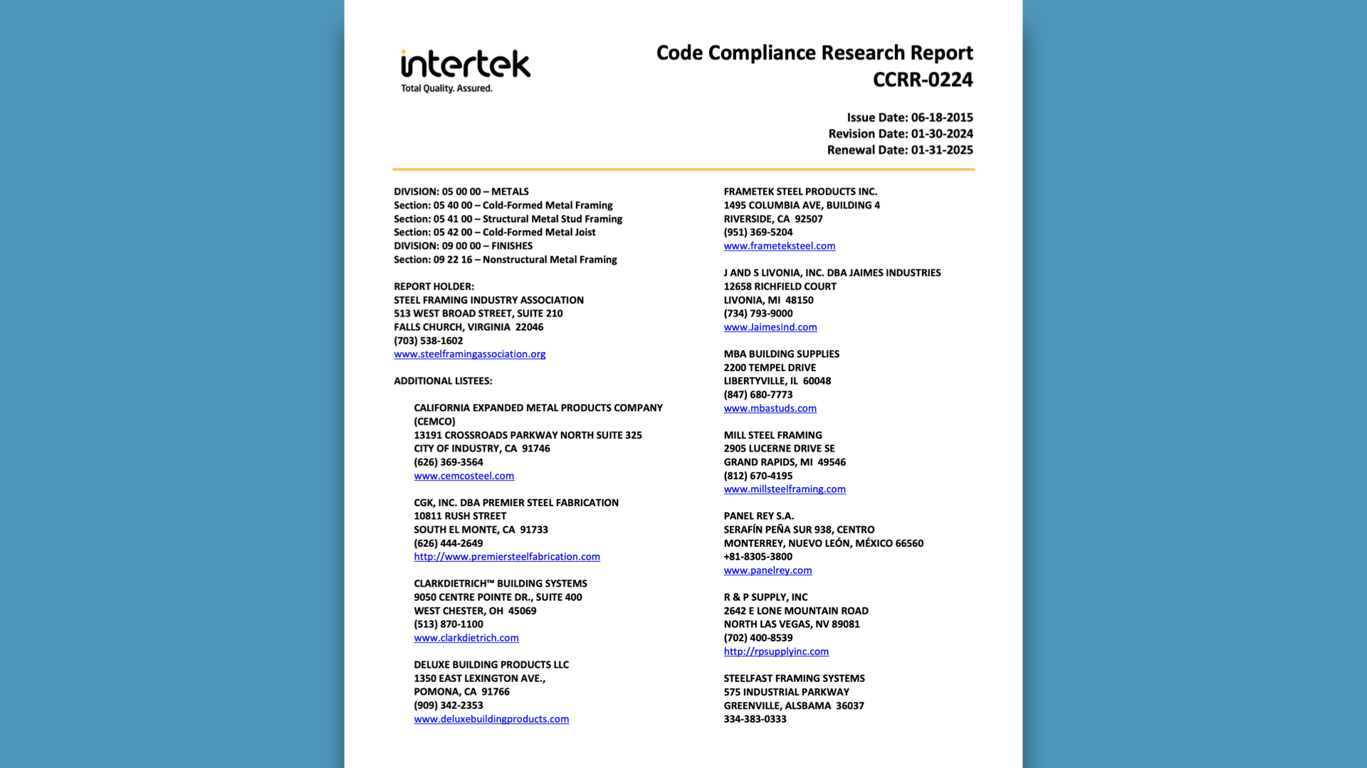 Updated Code Compliance Research Report 0224 Complies with 2021 IBC ...