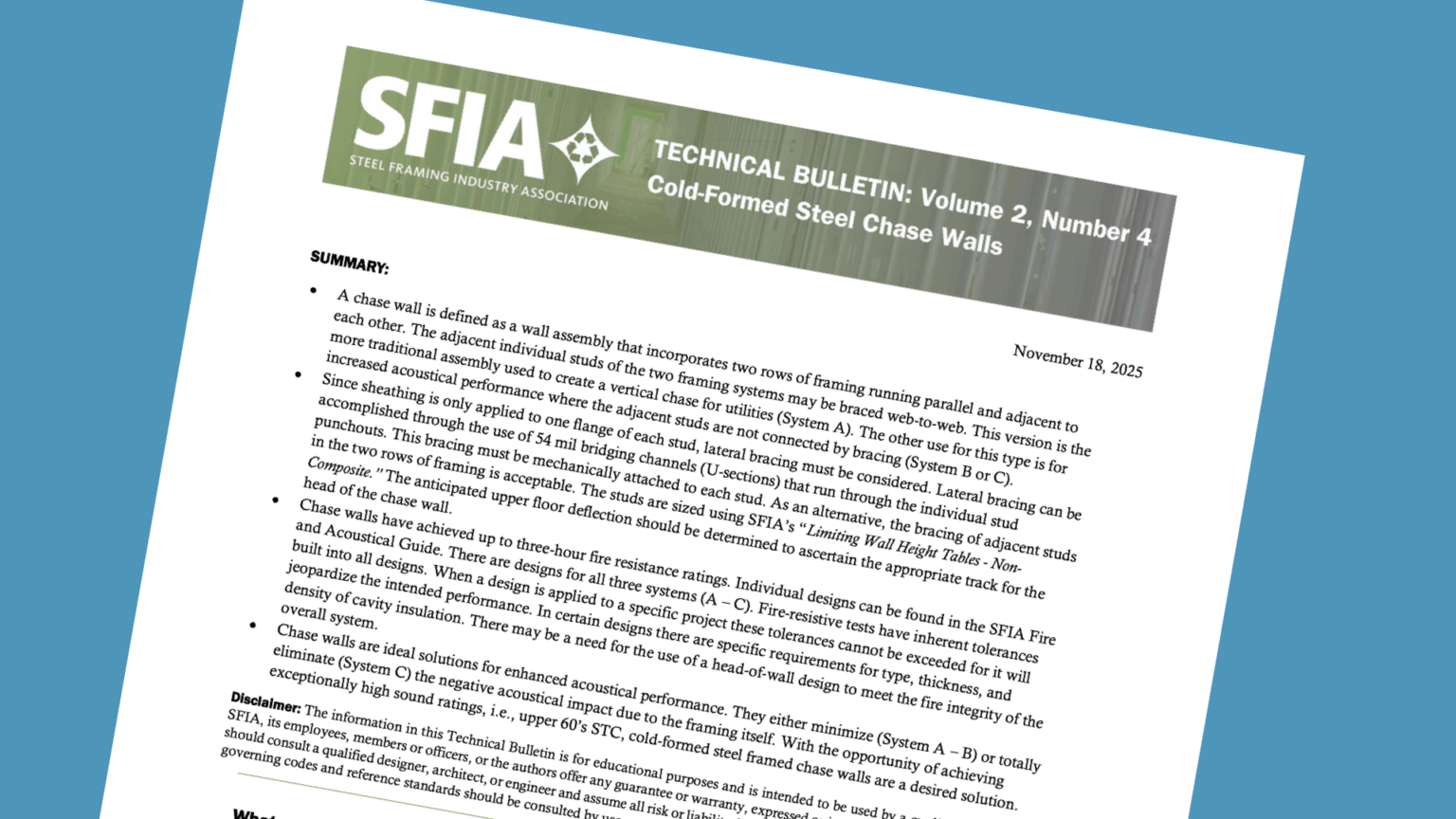 SFIA-Tech Bulletin-V2N4-CFS Chase Walls-banner.1 - BuildSteel.org