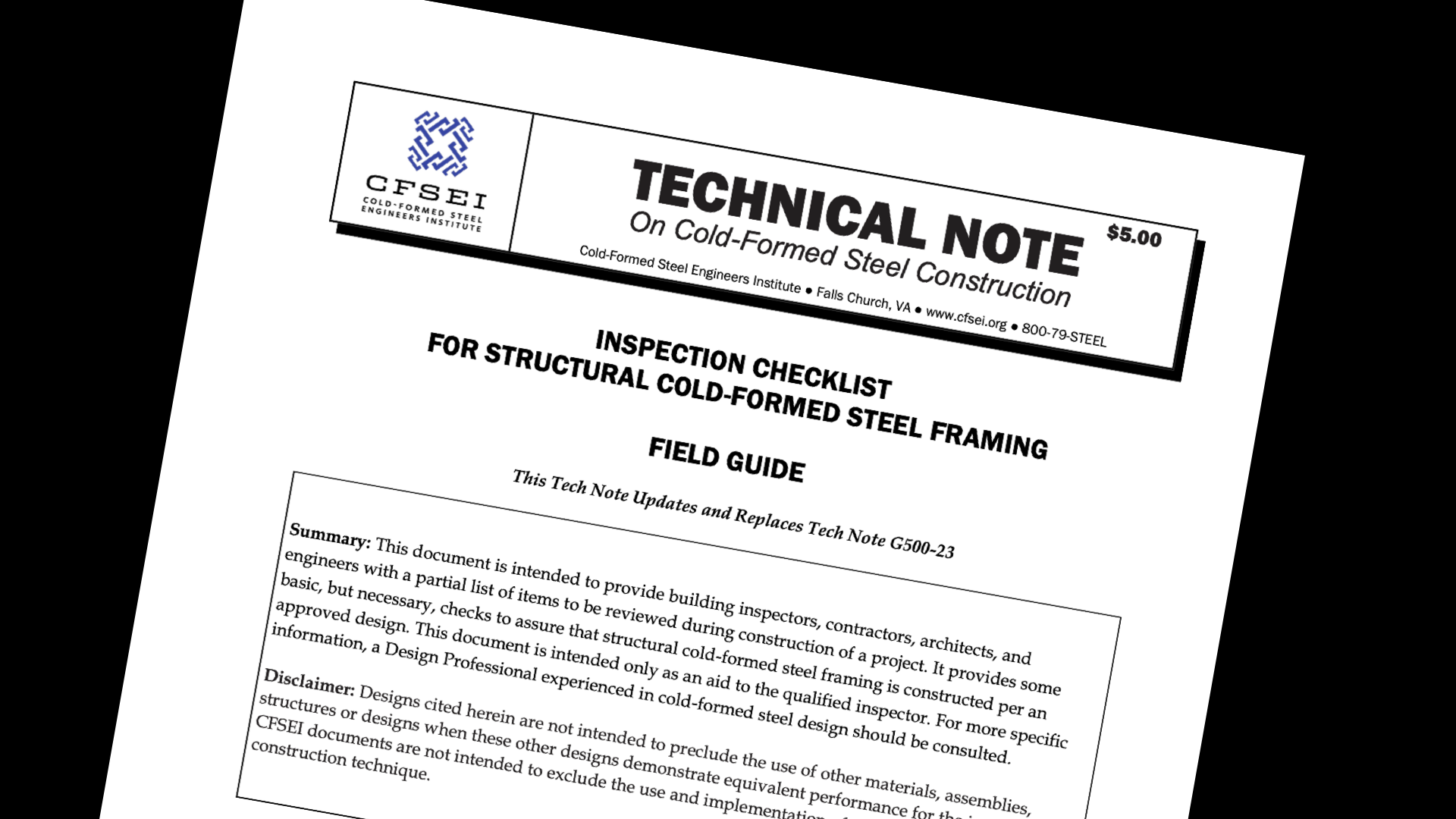 CFSEI Releases Updated Tech Note G500-25: Field Guide - Inspection ...